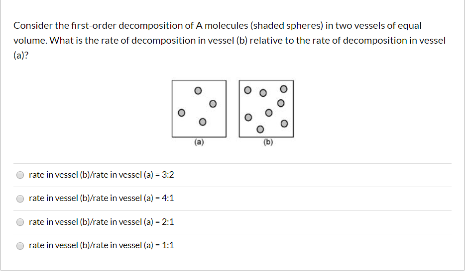 Solved Consider the first-order decomposition of A molecules | Chegg.com