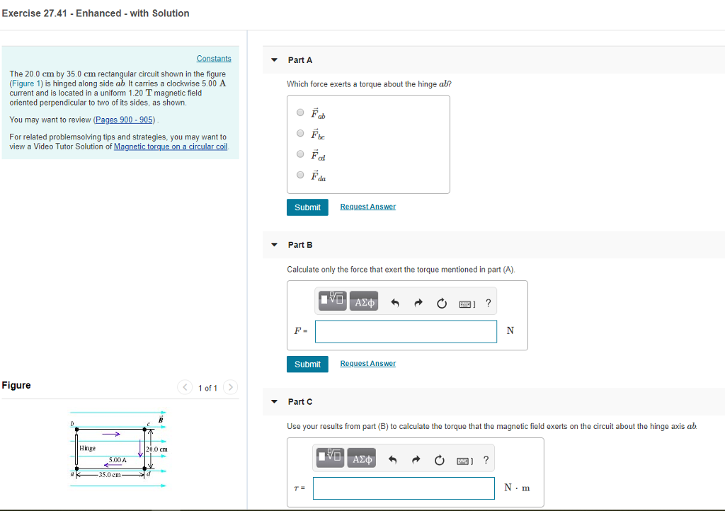 Solved Exercise 27.41 -Enhanced-with Solution Constants ? | Chegg.com