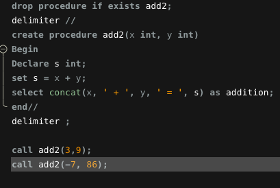 Solved Write a SQL procedure to subtract the second | Chegg.com