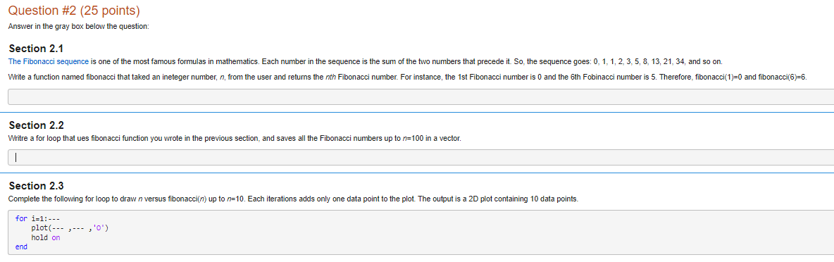 Solved Section 2.3 Complete the following for loop to draw n | Chegg.com