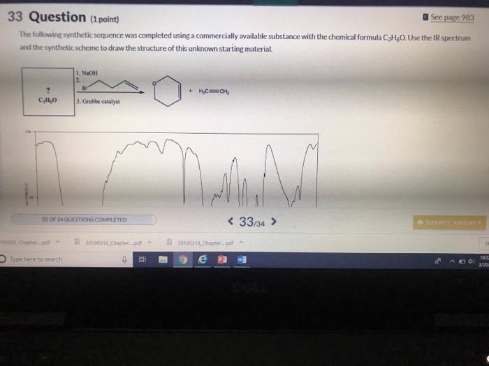 Solved 33 Question (1 point) See page 983 The following | Chegg.com