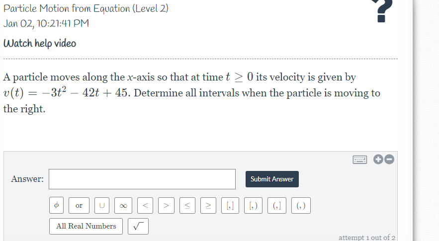 Solved Particle Motion from Equation (Level 2) Jan 02, | Chegg.com