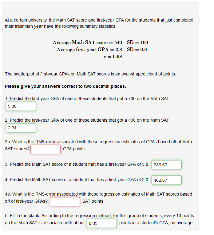 Solved At a certain university, the Math SAT score and | Chegg.com
