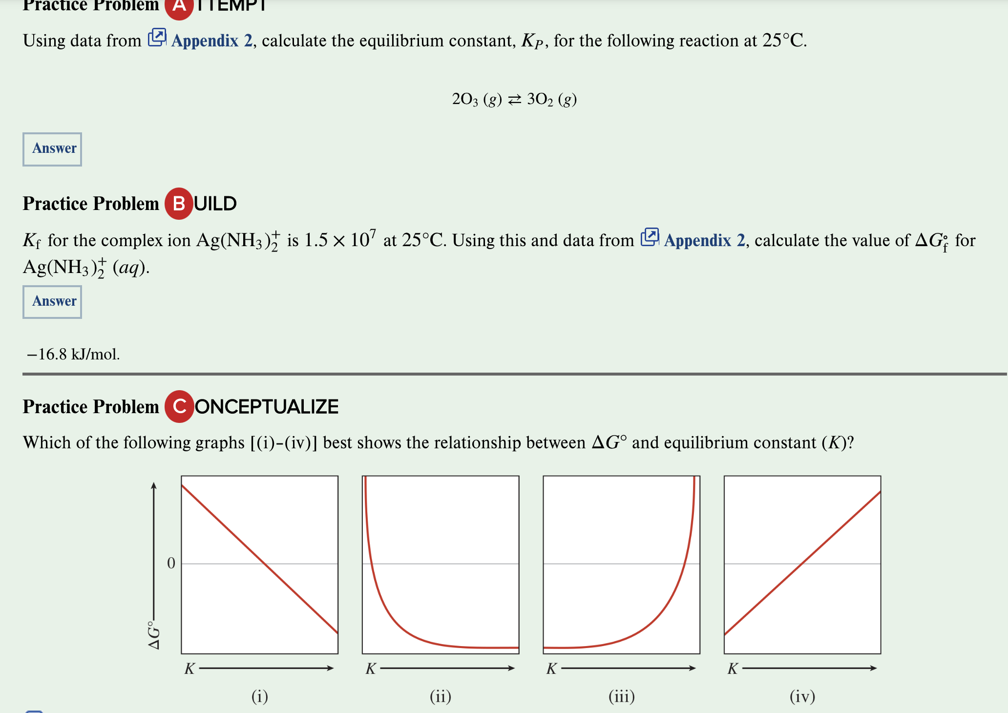 using standard delta G values, calculate the | Chegg.com