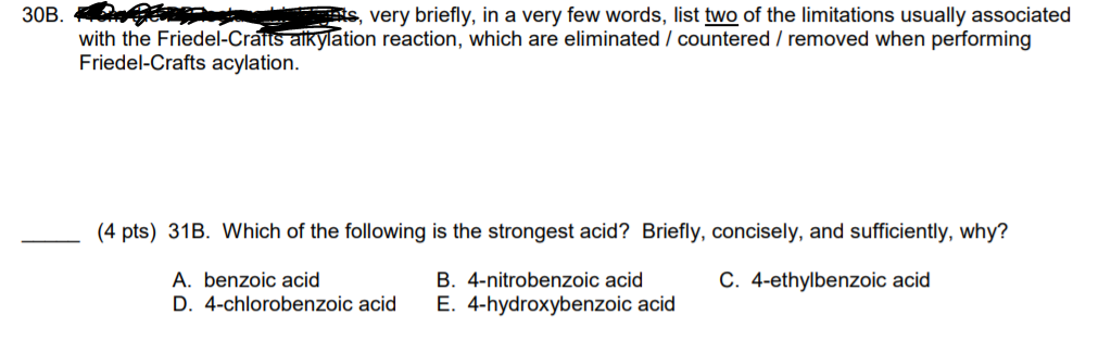 Solved (4 pts) 28B. Which of the following compounds has the | Chegg.com