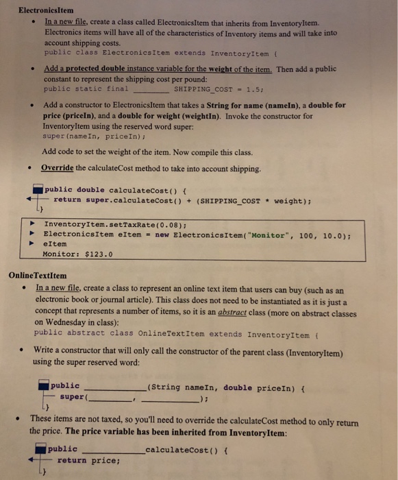Solved Directions: Don't forget to add your Javadoc comments | Chegg.com
