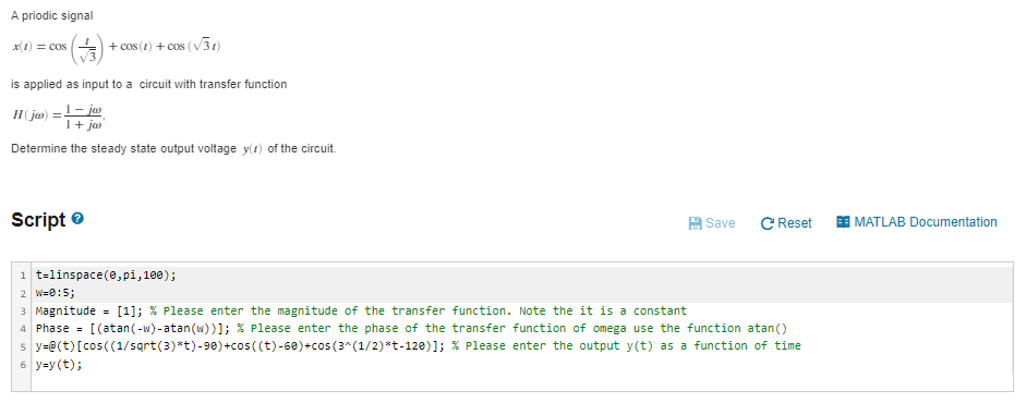Solved A priodic signal x(t)=cos(3t)+cos(t)+cos(3t) is | Chegg.com