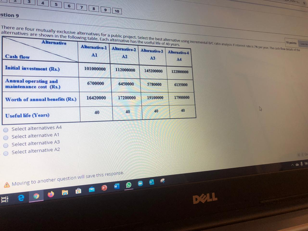 Solved ion 9 here are four mutually exclusive alternatives | Chegg.com