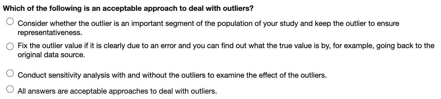 Solved Which of the following is an acceptable approach to | Chegg.com