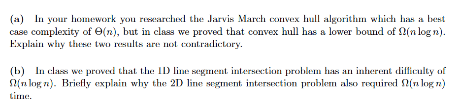 Solved (a) In your homework you researched the Jarvis March | Chegg.com