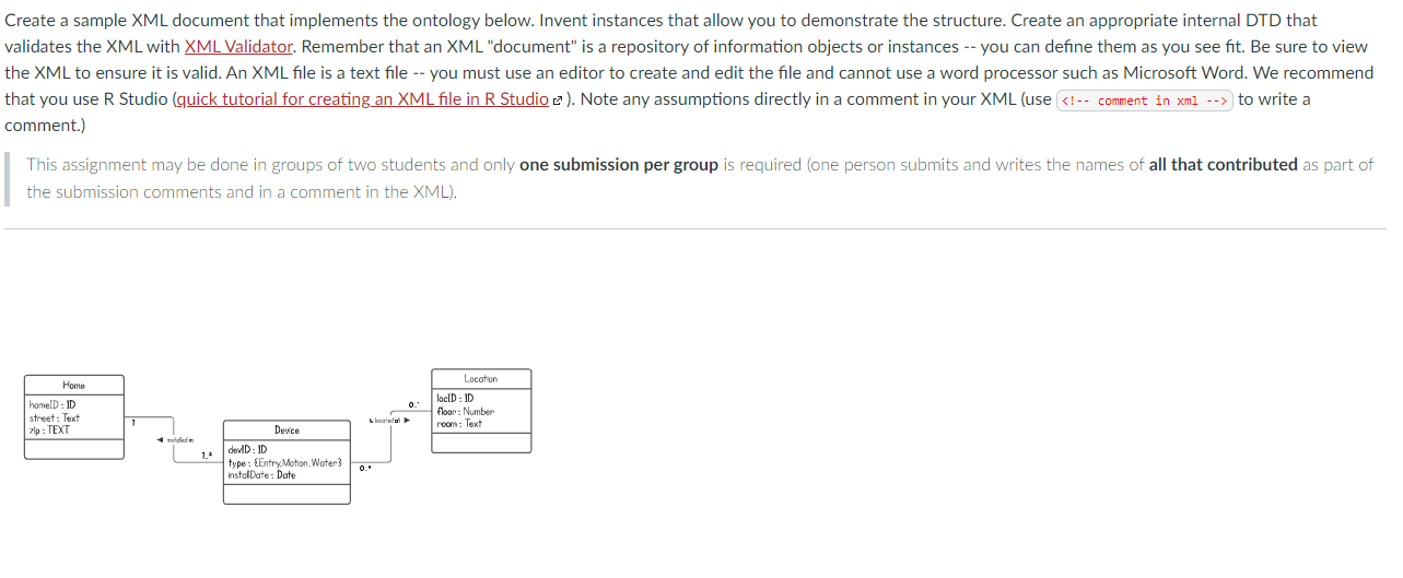 Create a sample XML document that implements the | Chegg.com