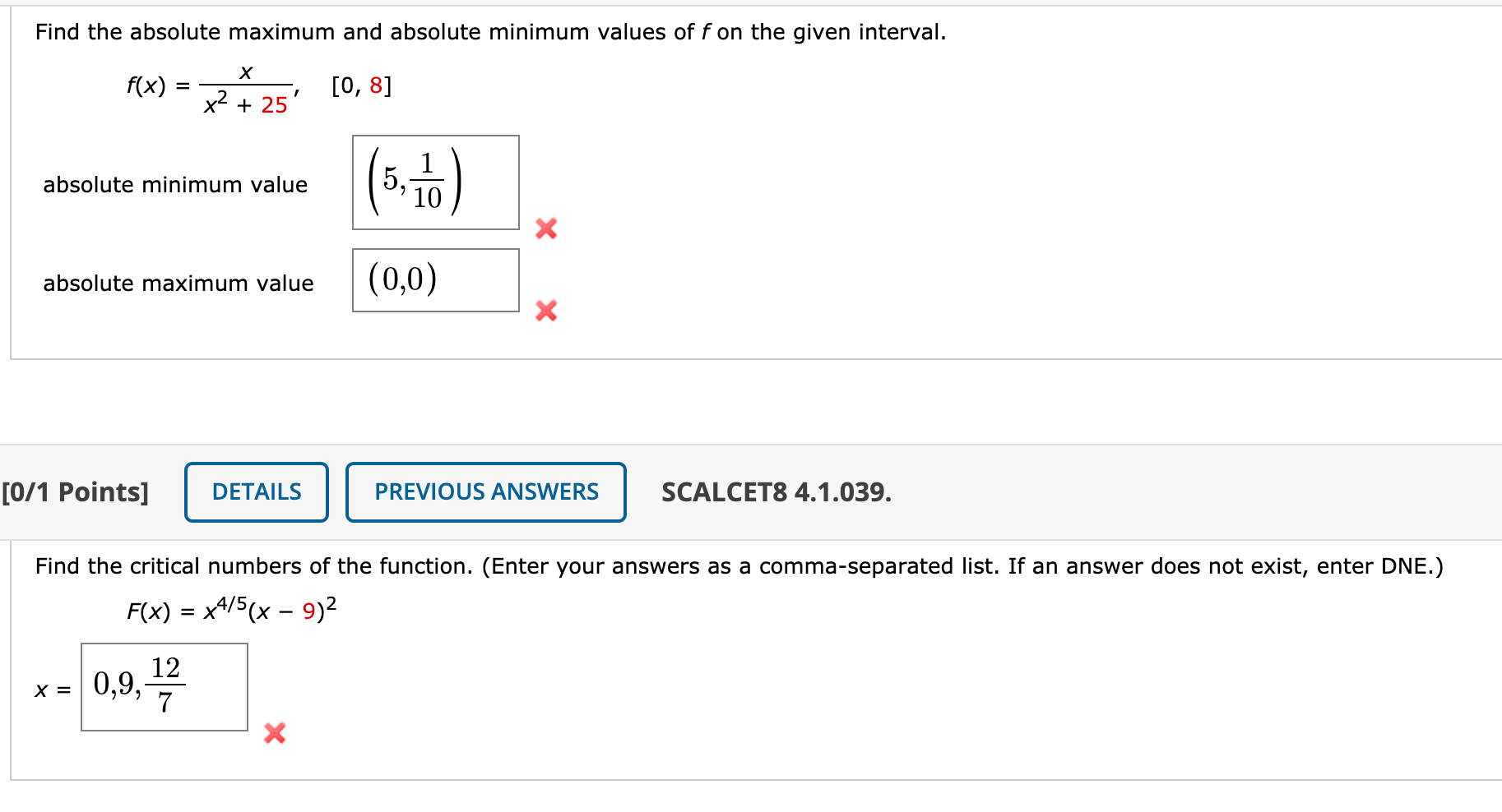 Solved Find The Absolute Maximum And Absolute Minimum Values