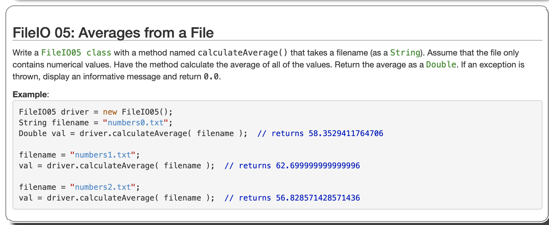Solved Filelo 05: Averages from a File Write a File1005 | Chegg.com Solved Filelo 05: Averages from a File Write a File1005 | Chegg.com