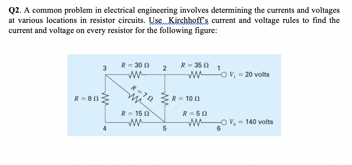 Solved Q2. A common problem in electrical engineering | Chegg.com