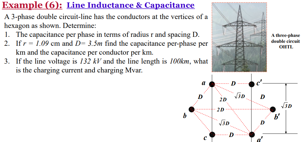 Solved Example 6 Line Inductance And Capacitance A 3 Phase