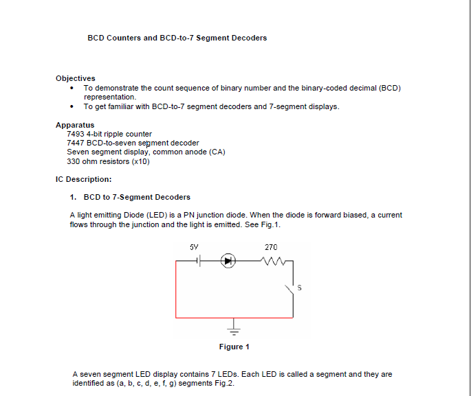 Solved BCD Counters and BCD-to-7 Segment Decoders Objectives | Chegg.com