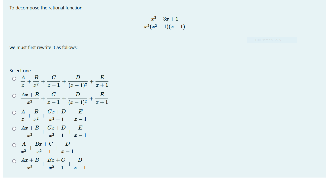 Solved To decompose the rational function 22 – 3x + 1 22 (22 | Chegg.com