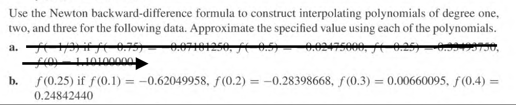Solved Use the Newton backward-difference formula to | Chegg.com