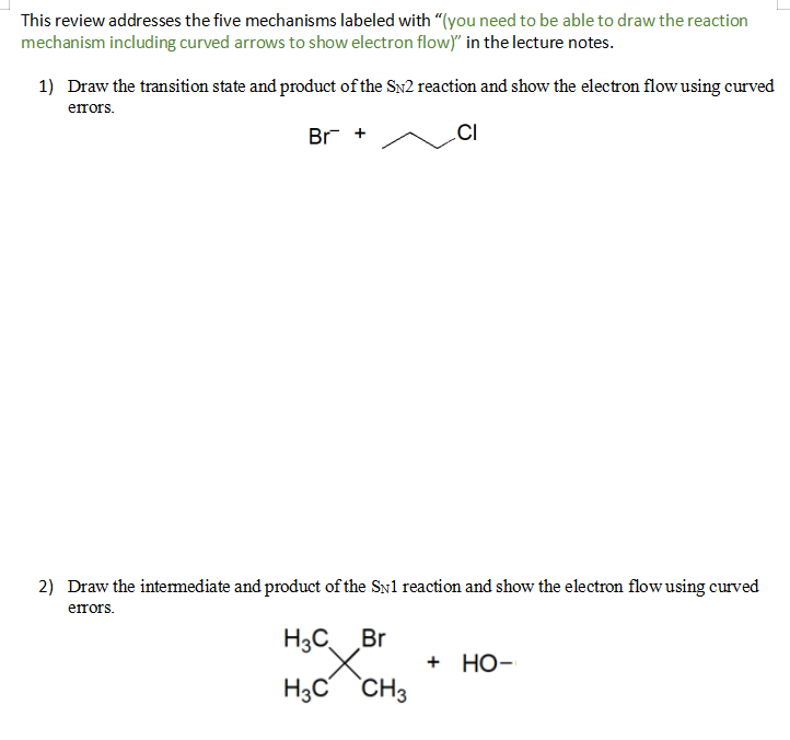 Solved This review addresses the five mechanisms labeled | Chegg.com