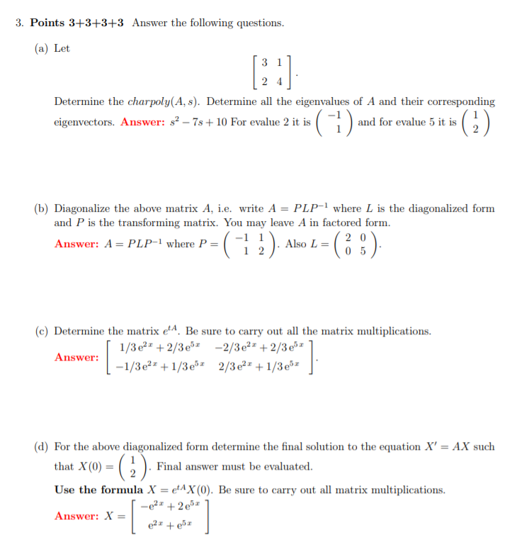 Solved 3. Points 3+3+3+3 Answer the following questions. (a) | Chegg.com
