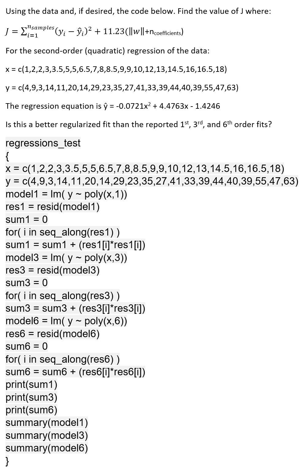 Solved Using the data and, if desired, the code below. Find | Chegg.com