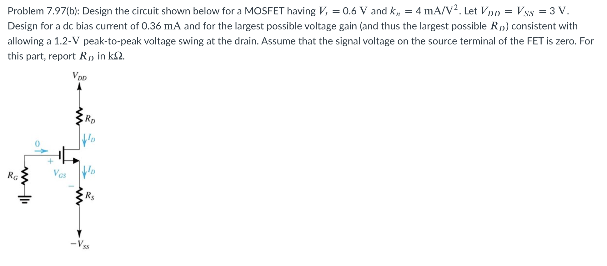 Solved = - Problem 7.97(b): Design the circuit shown below | Chegg.com