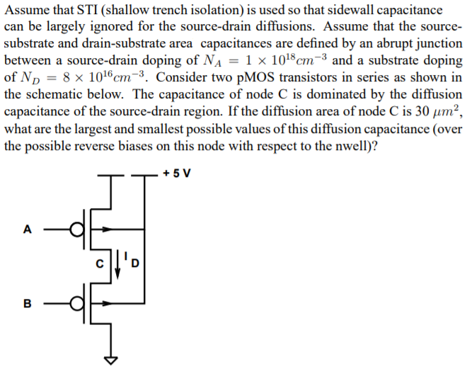 Assume that STI (shallow trench isolation) is used so | Chegg.com