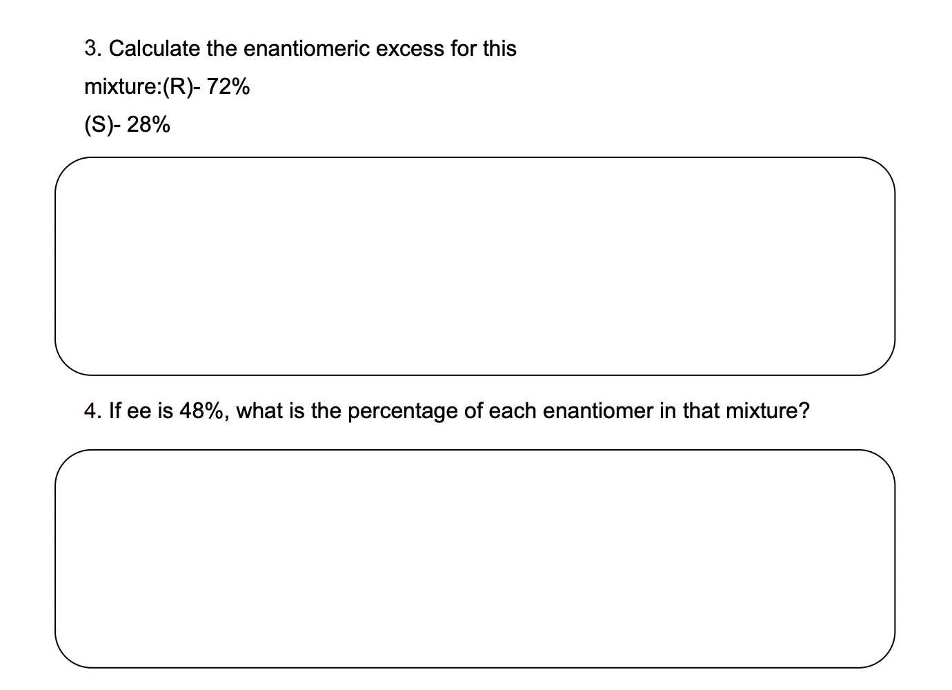 Solved 3. Calculate the enantiomeric excess for this | Chegg.com