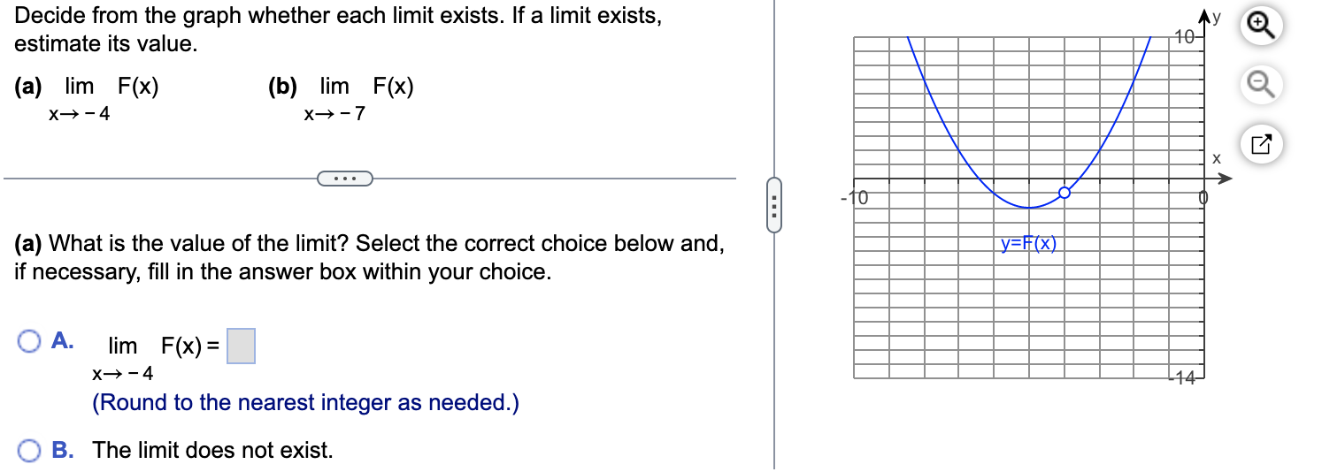 Solved Decide from the graph whether each limit exists. If a | Chegg.com