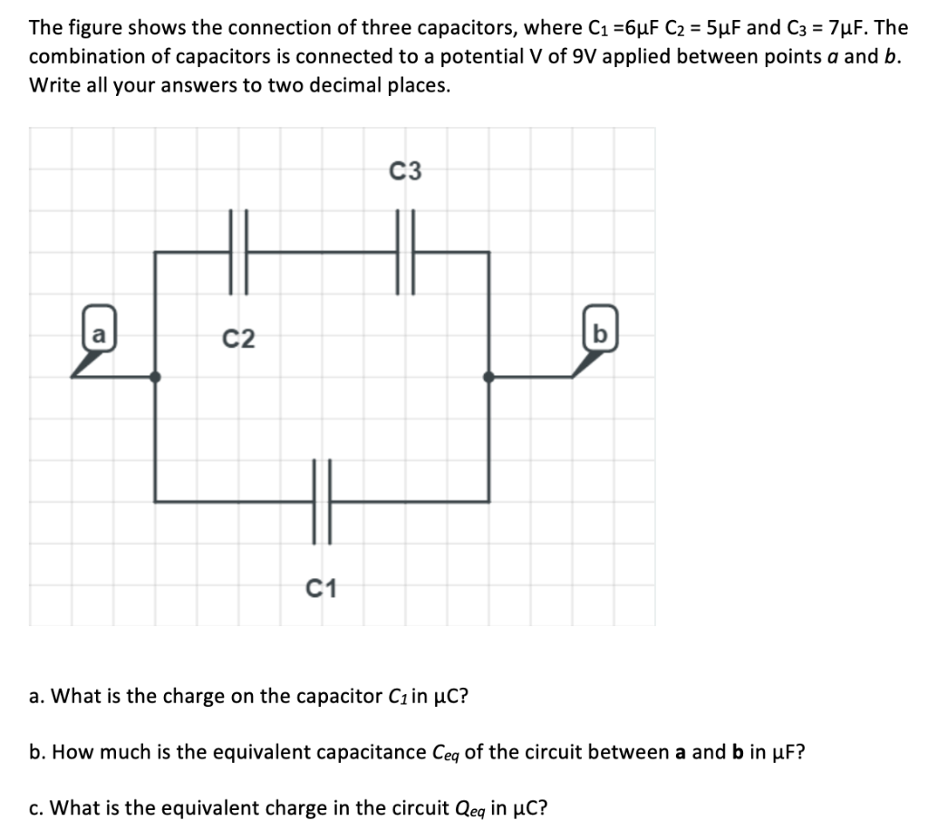 Solved The figure shows the connection of three capacitors, | Chegg.com