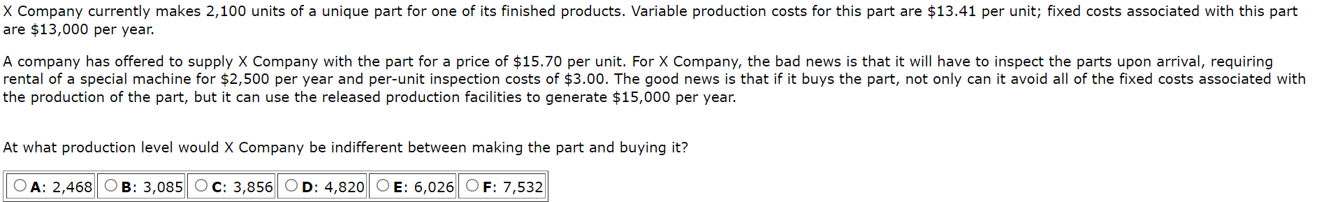 Solved × Company currently makes 2,100 units of a unique | Chegg.com