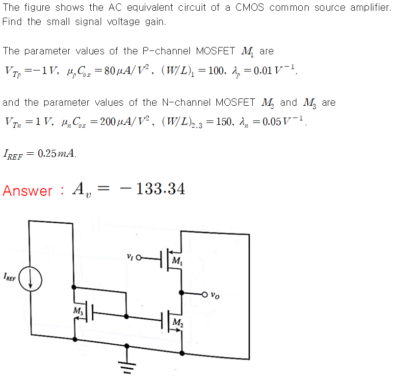 Solved The Figure Shows The Ac Equivalent Circuit Of A Cmos