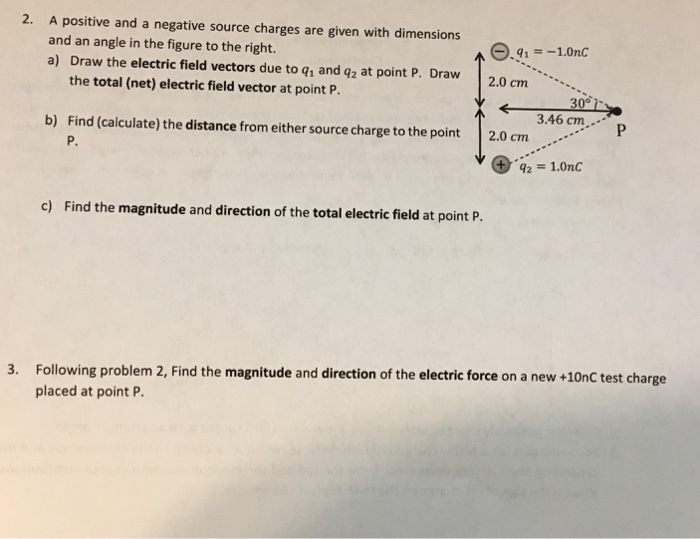 Solved A positive and a negative source charges are given | Chegg.com