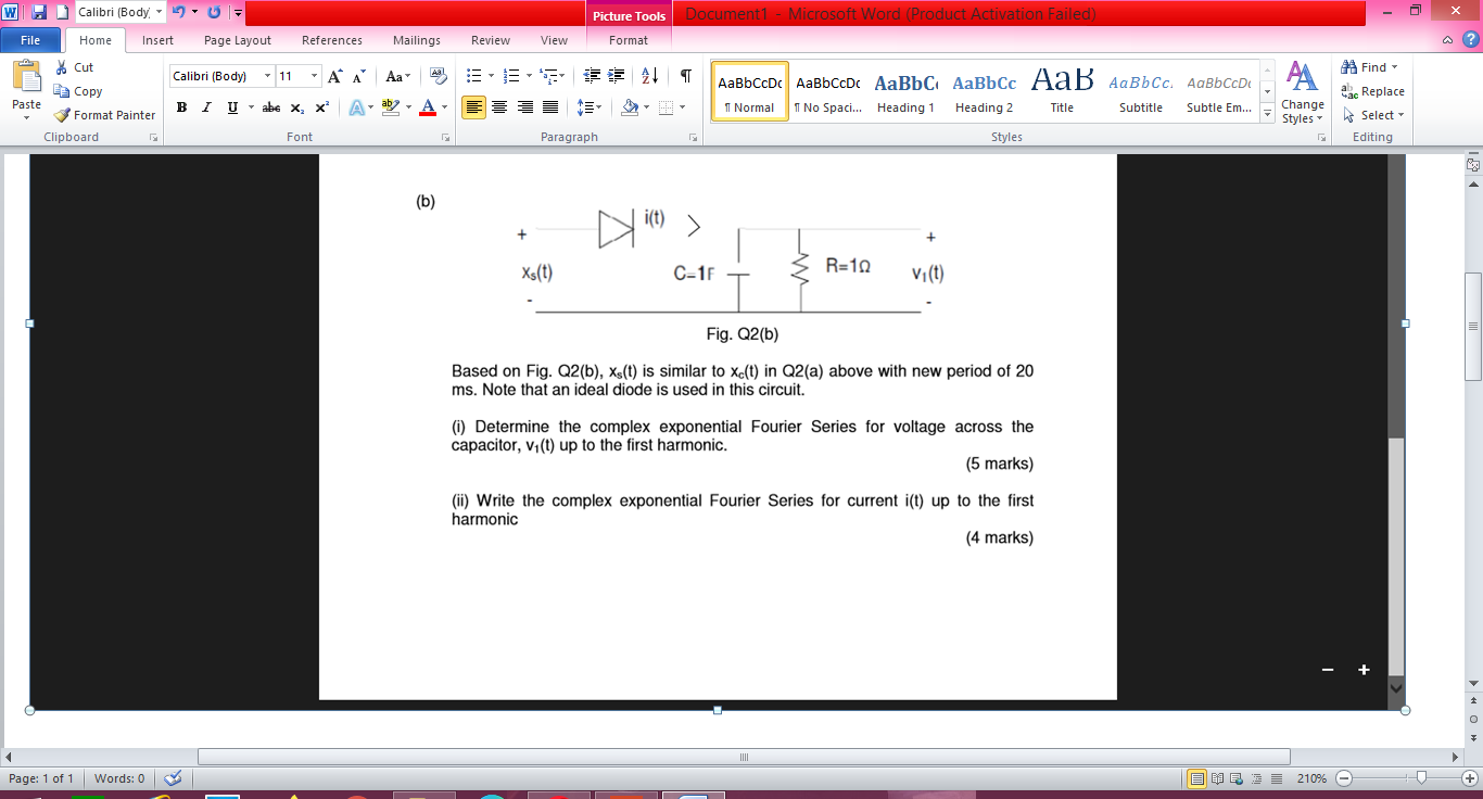 W Calibri (Body -- U= Picture Tools Document1 - | Chegg.com