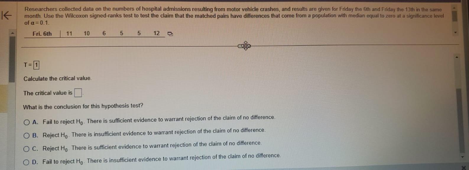 Solved Researchers collected data on the numbers of hospital | Chegg.com