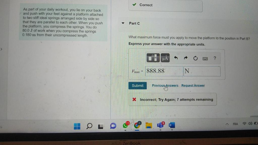 Solved Correct Part C FRA H o 0 Correct As part of your | Chegg.com