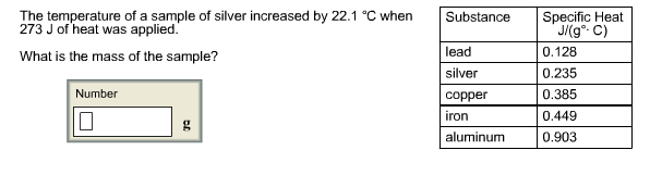 Solved The temperature of a sample of silver increased by | Chegg.com