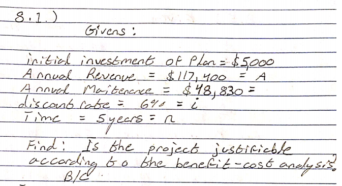 Solved 8.1.) Givens: = A initial investment of Plan = $5,000 | Chegg.com