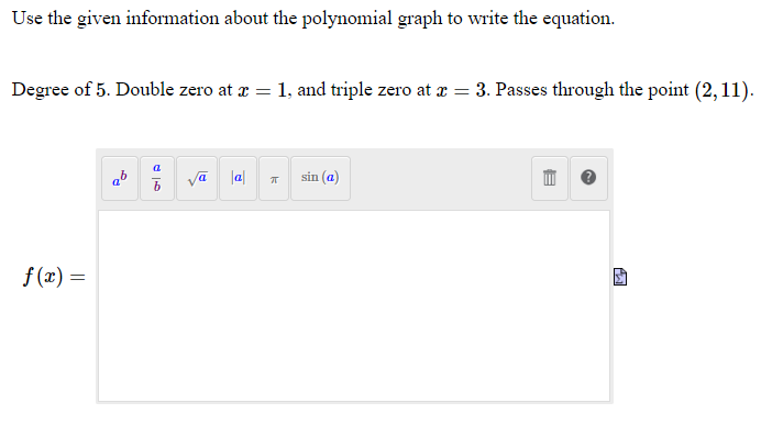 Solved Use the given information about the polynomial graph | Chegg.com