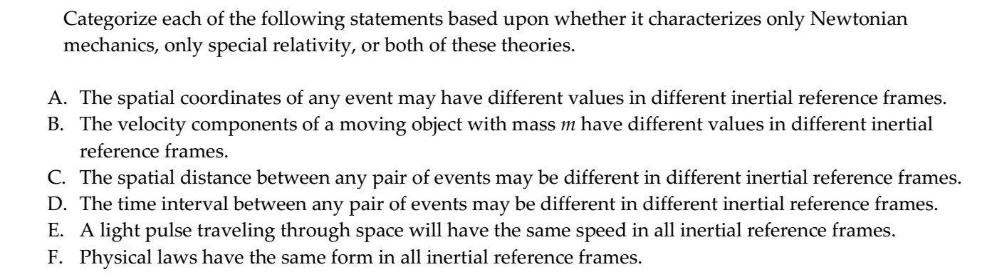 Solved Categorize each of the following statements based | Chegg.com