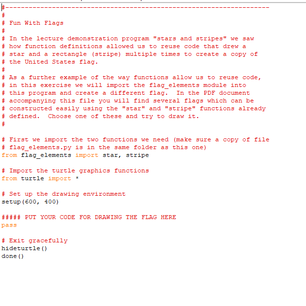 # Fun With Flags \# # In the lecture demonstration | Chegg.com