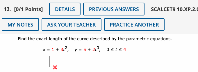 Solved Find the exact length of the curve described by the | Chegg.com
