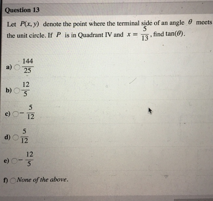 Solved Question 13 Let P(x,y) denote the point where the | Chegg.com