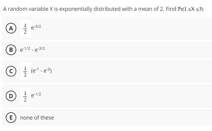 Solved A random variable x is ﻿exponentially distributed | Chegg.com