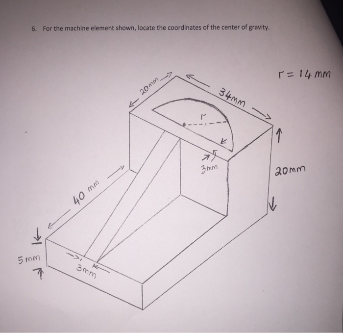 Solved For the machine element shown, locate the coordinates | Chegg.com