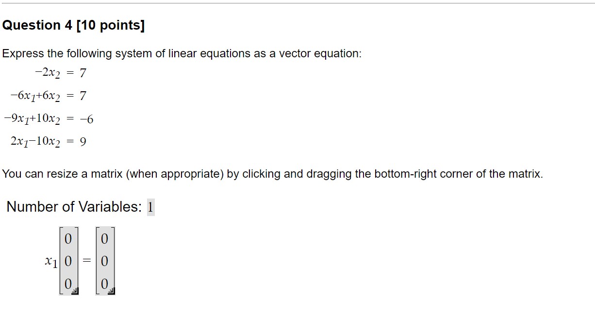 Solved Express the following system of linear equations as a | Chegg.com