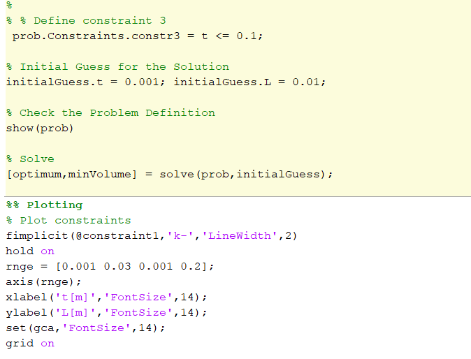 This MATLAB code finds the optimum value for | Chegg.com