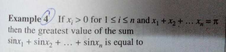Solved ) Example 4/ then the greatest value of the sum sinx | Chegg.com