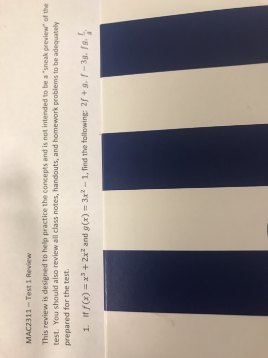 Solved MAC2311- Test 1 Review This review is designed to | Chegg.com