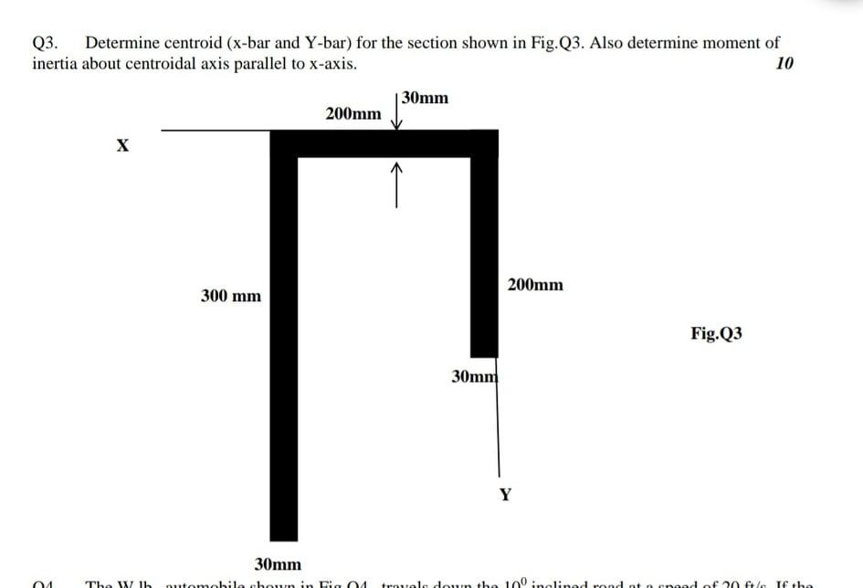 Solved Q3. Determine centroid (x-bar and Y-bar) for the | Chegg.com
